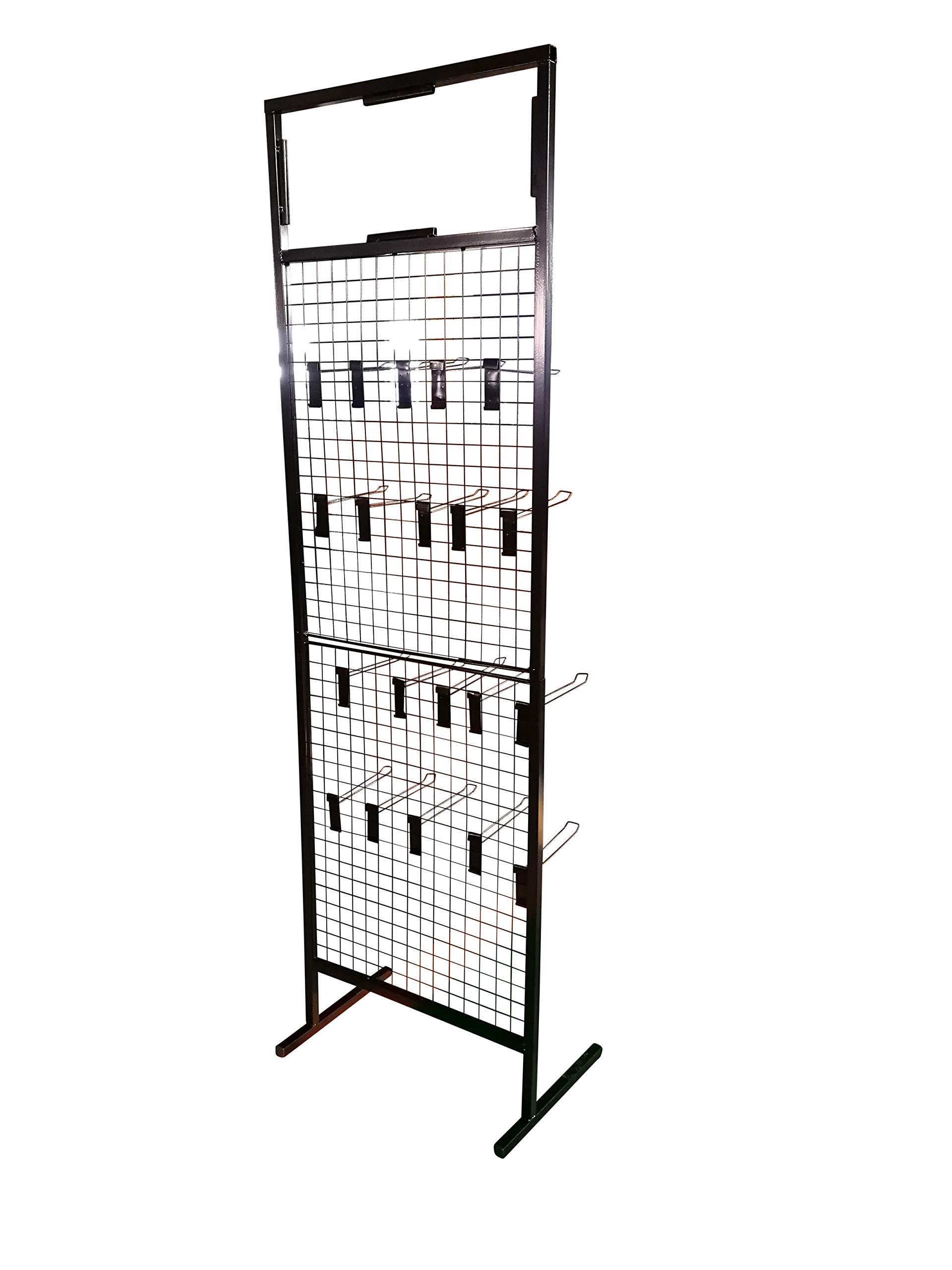 EG Retail Shop Display Stand Black Gridwall Mesh Panel + 20 Black Hooks ...