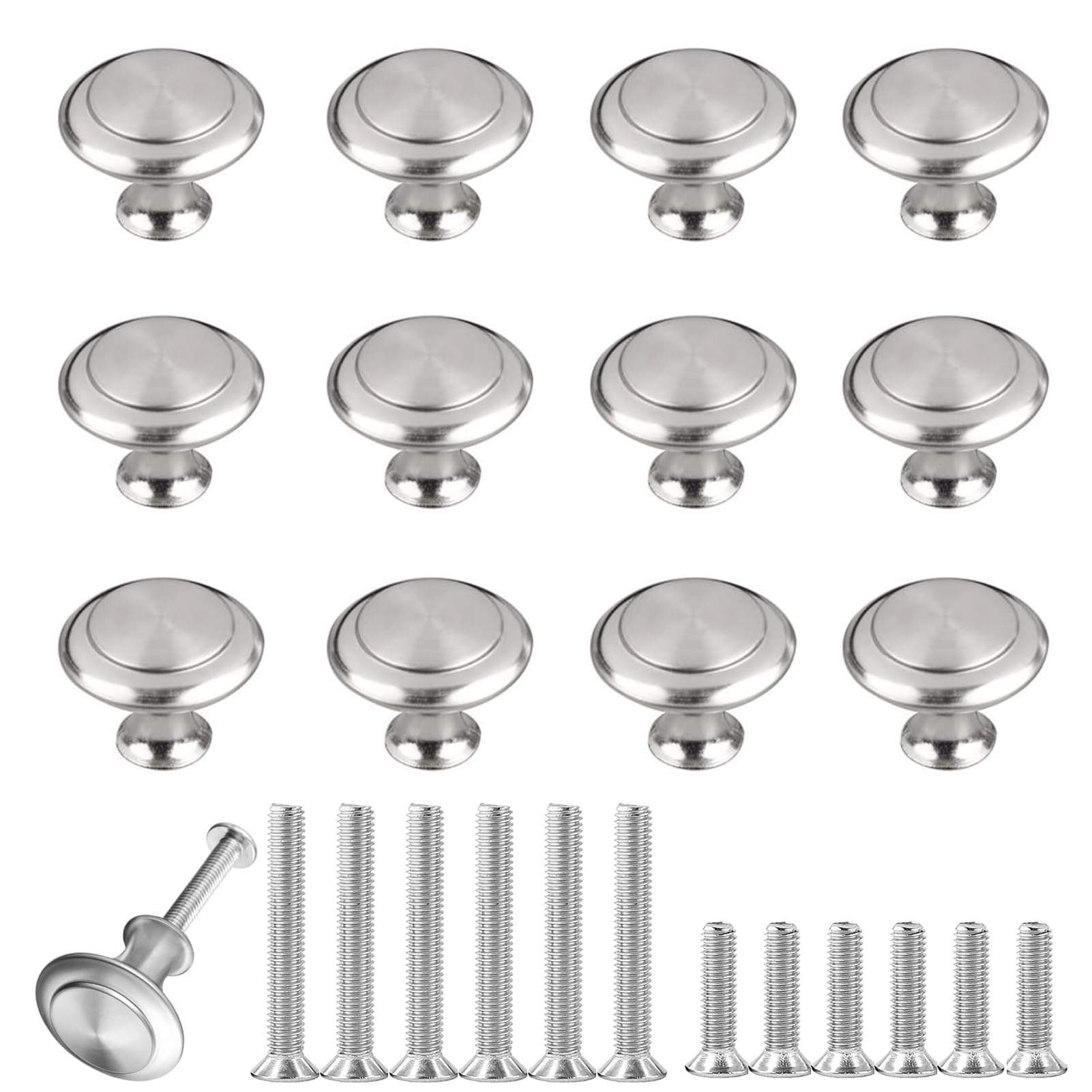 THSIREE 12PCS Cabinet Knobs, Silvery Cabinet Pulls Cabinet Knobs Inway ...