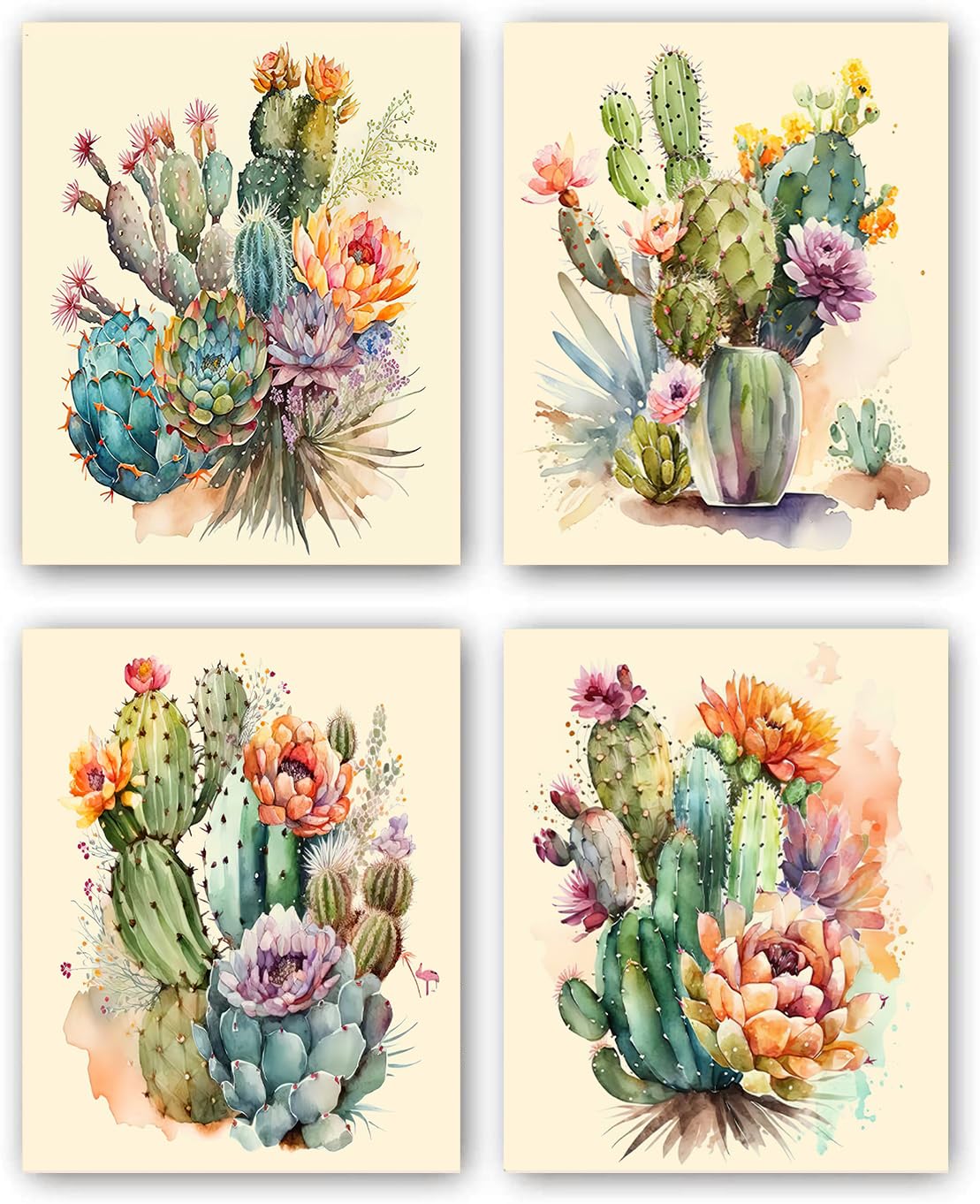 Amazon.com: DXOAGXQ Cactus Posters, Canvas Wall Art Cactus Decor,Cacti Botanical Prints,Green ...