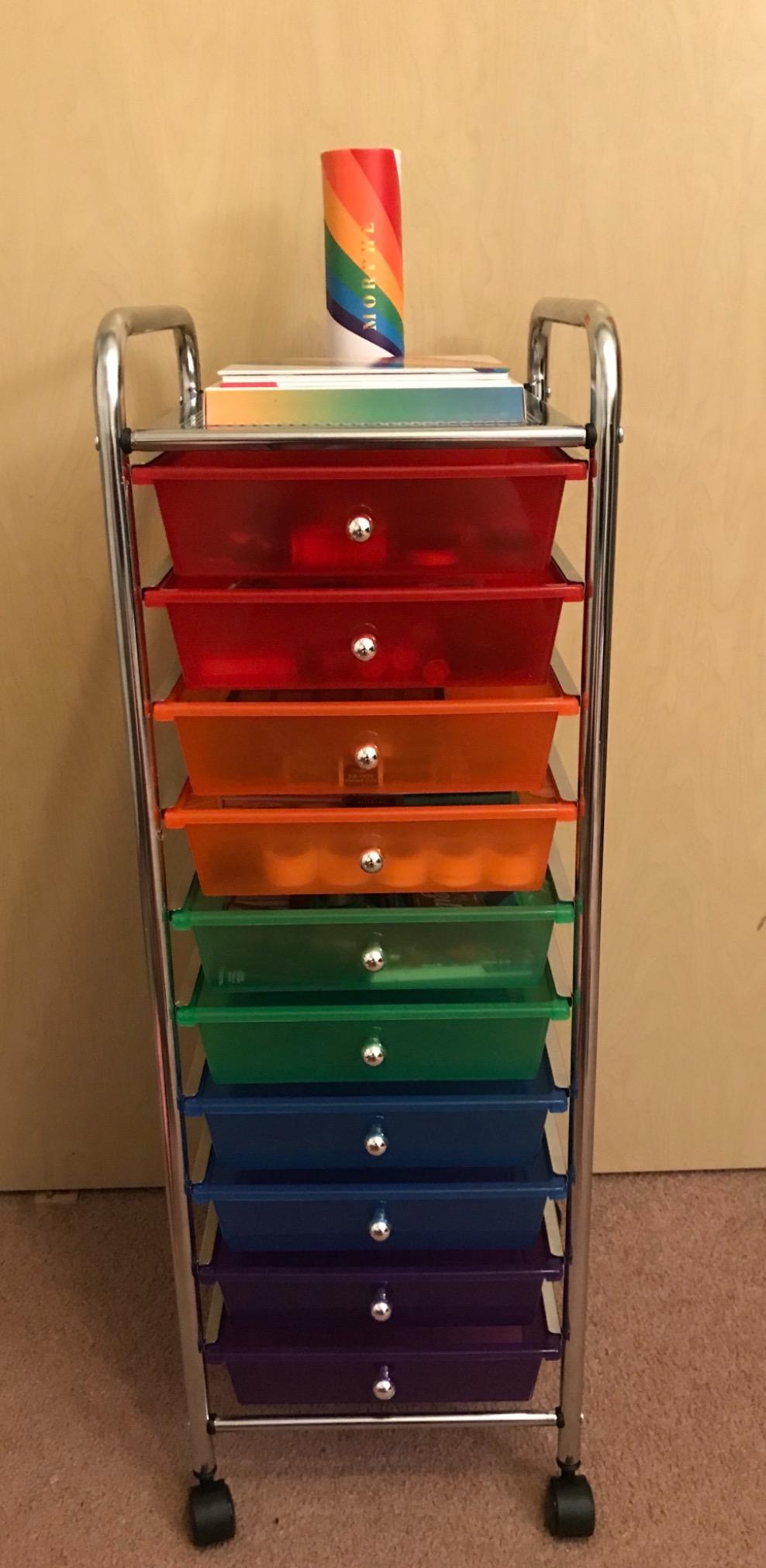 Amazon.com: Seville Classics 10-Drawer, Multi-Color Organizer Cart ...