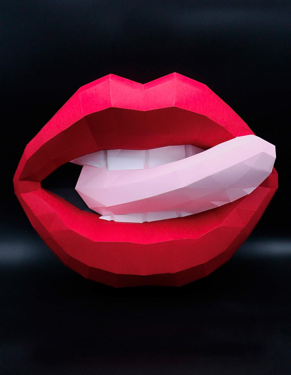 Oh Glam Home DIY Kit Mouth with Tongue Papercraft 3D Wall Trophy 3D ...