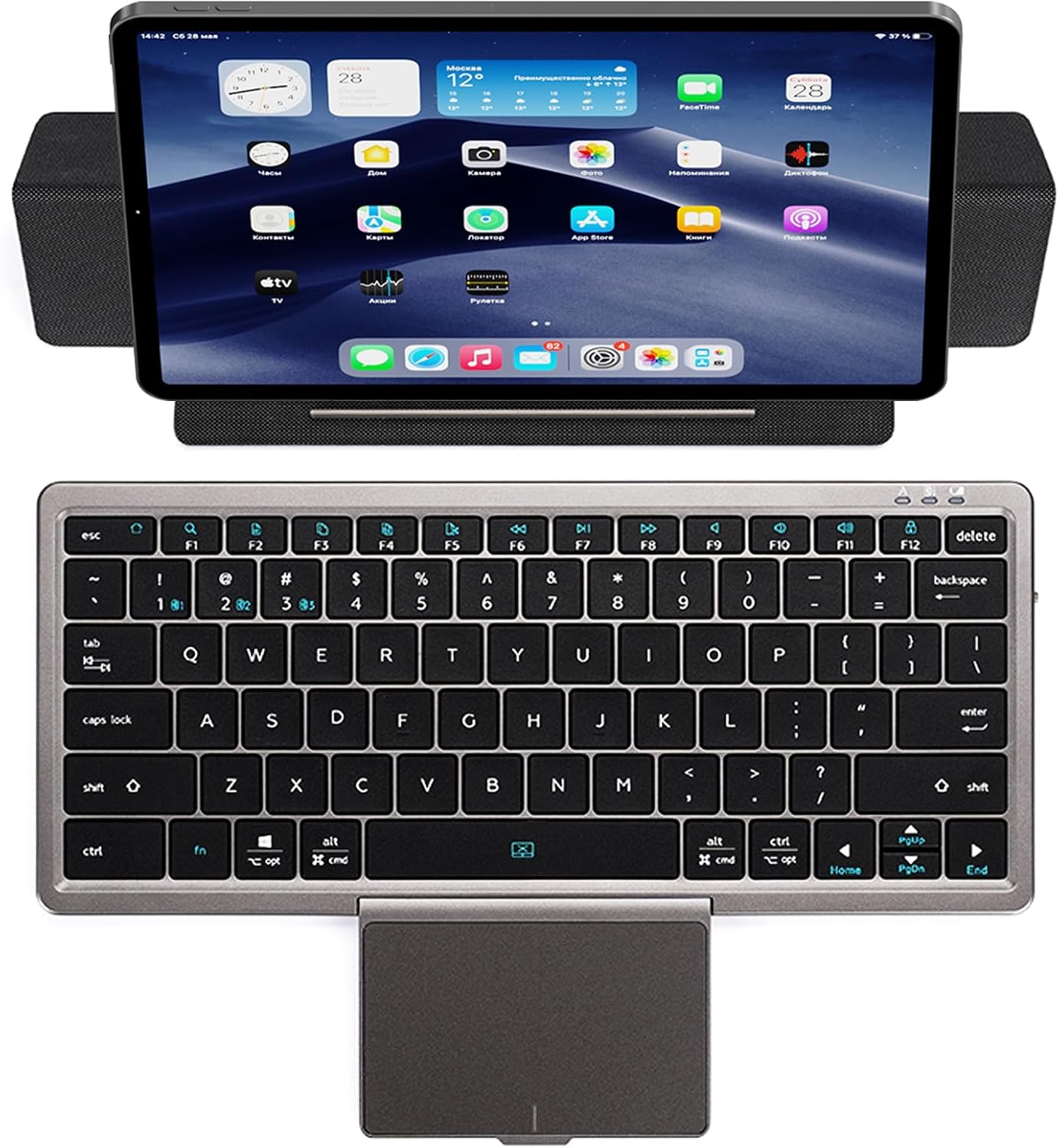Amazon.com: ZenRich Wireless Bluetooth Keyboard with Cover and Stand ...