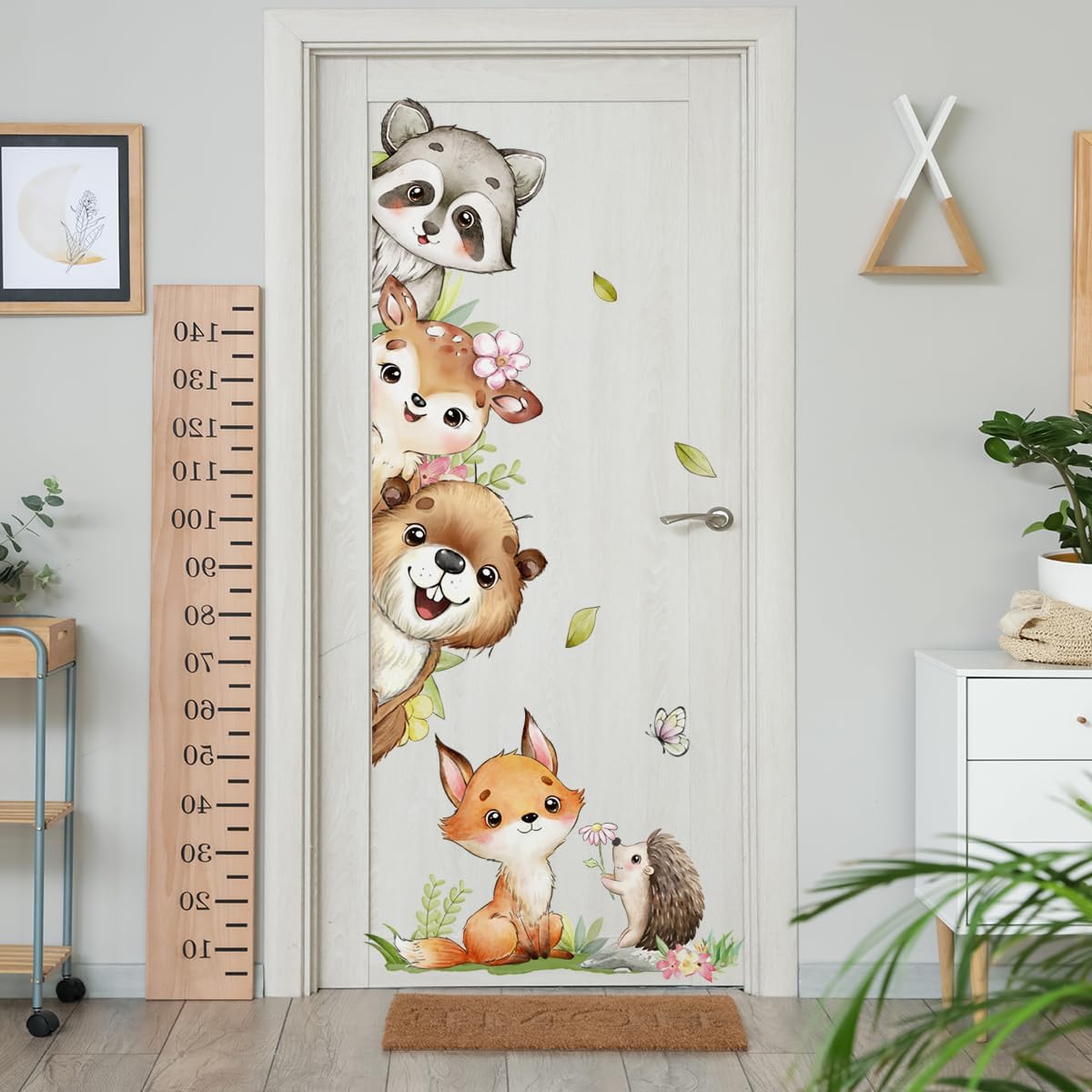 Amazon.com: Forest Baby Animals Wall Decals Cute Safari Animals Door ...