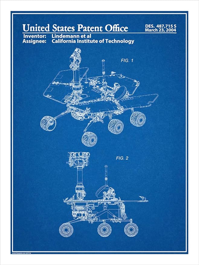 Amazon.com: Studio 21 Graphix NASA Mars Exploration Rover Patent Print ...