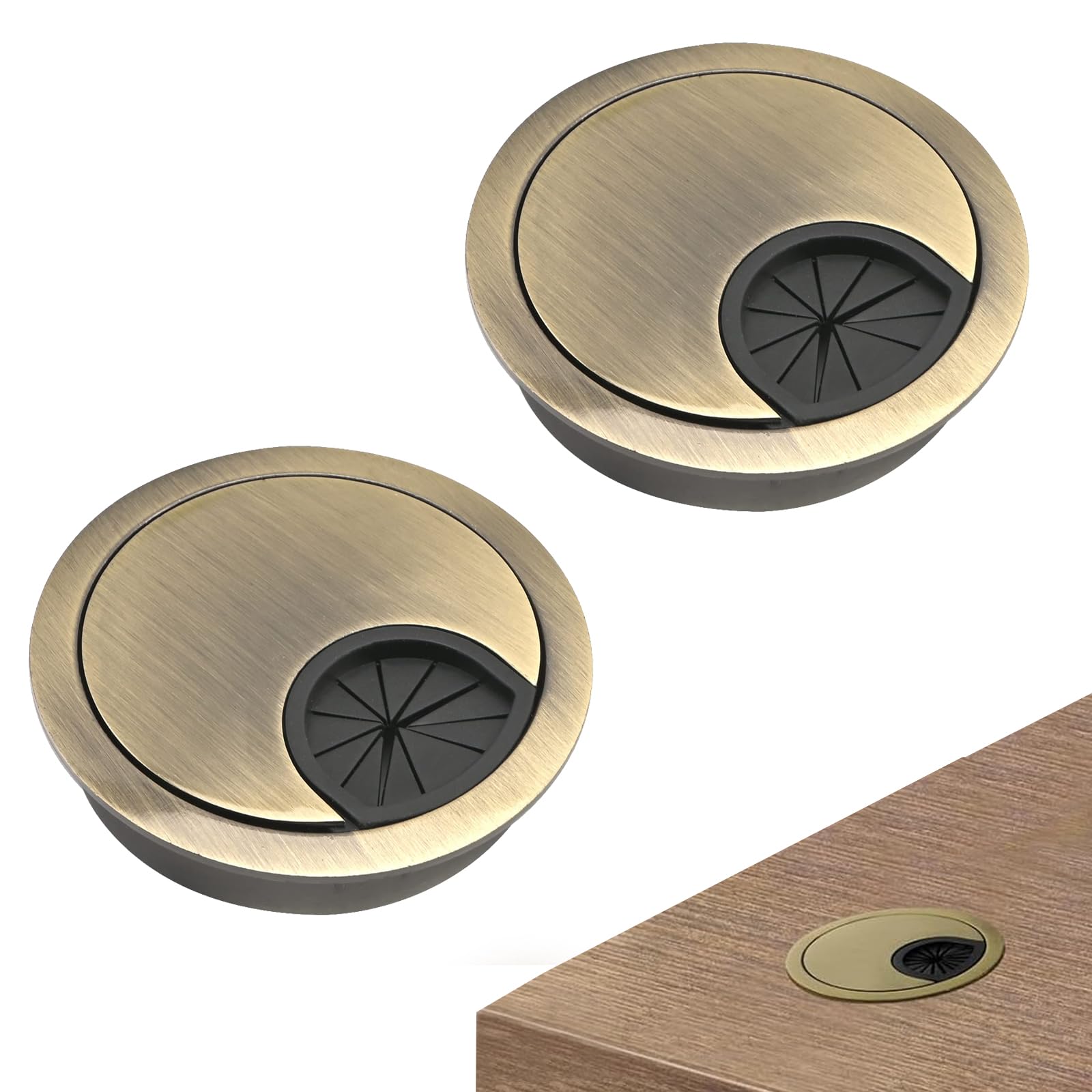 2PCS Desk Grommet 60mm, Desk Plug Hole Cover, Desk Cable Hole Cover ...