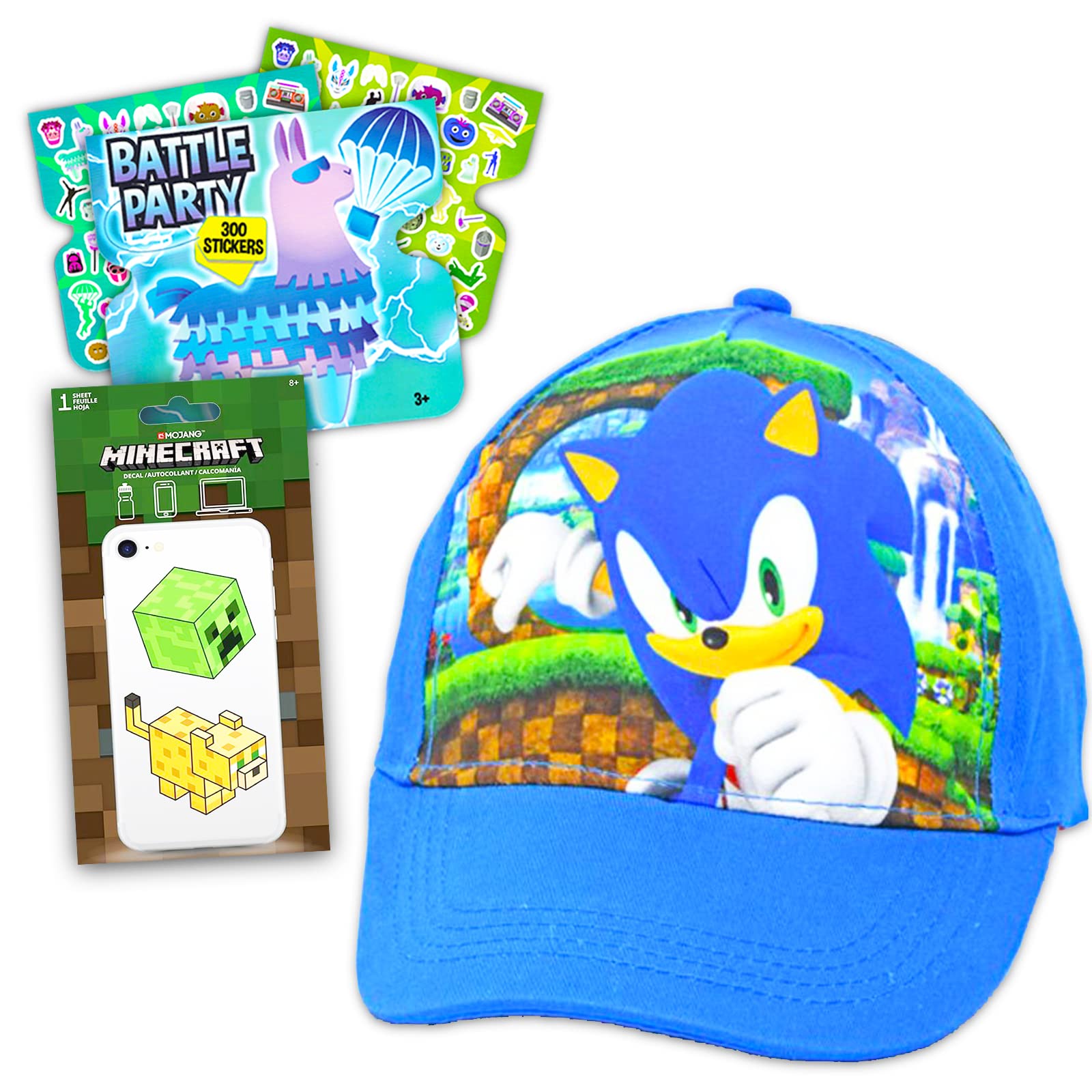 Minecraft Sonic The Hedgehog Hat Set Bundle With Sonic Baseball ...