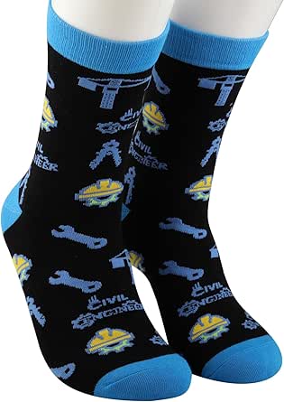 Amazon.com: 2 Pair Civil Engineer Socks Civil Engineering Gift for Men ...
