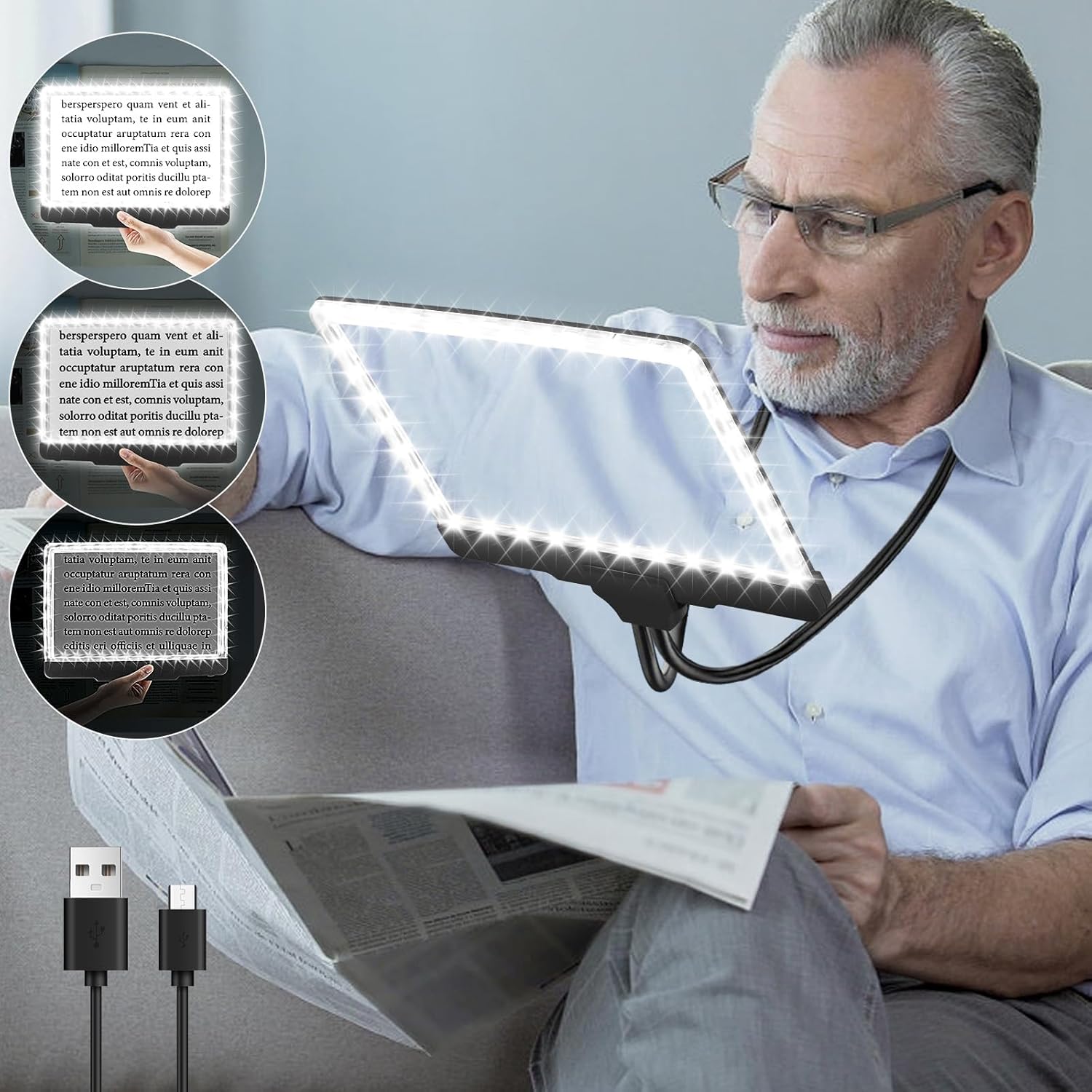 Amazon.com: TOCBIU Rechargeable 5X Hands Free Magnifying Glass for ...