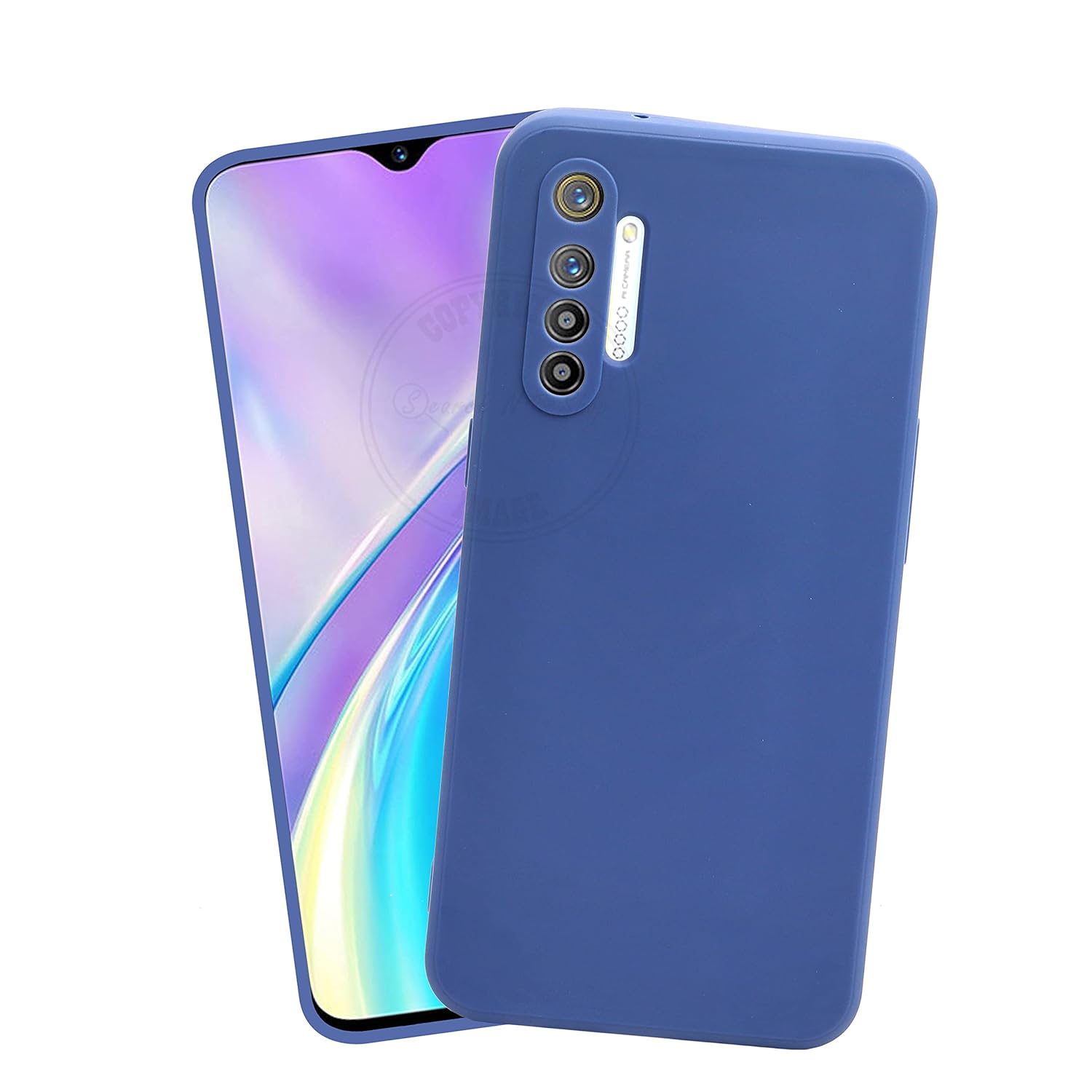 VAKIBO Matte Soft Durable(1.5MM Thick) Blue Back Cover Made with Velvet ...