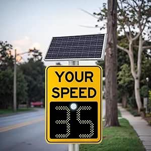 Solar Powered Radar Speed Display Sign - Traffic Warning Sign with ...
