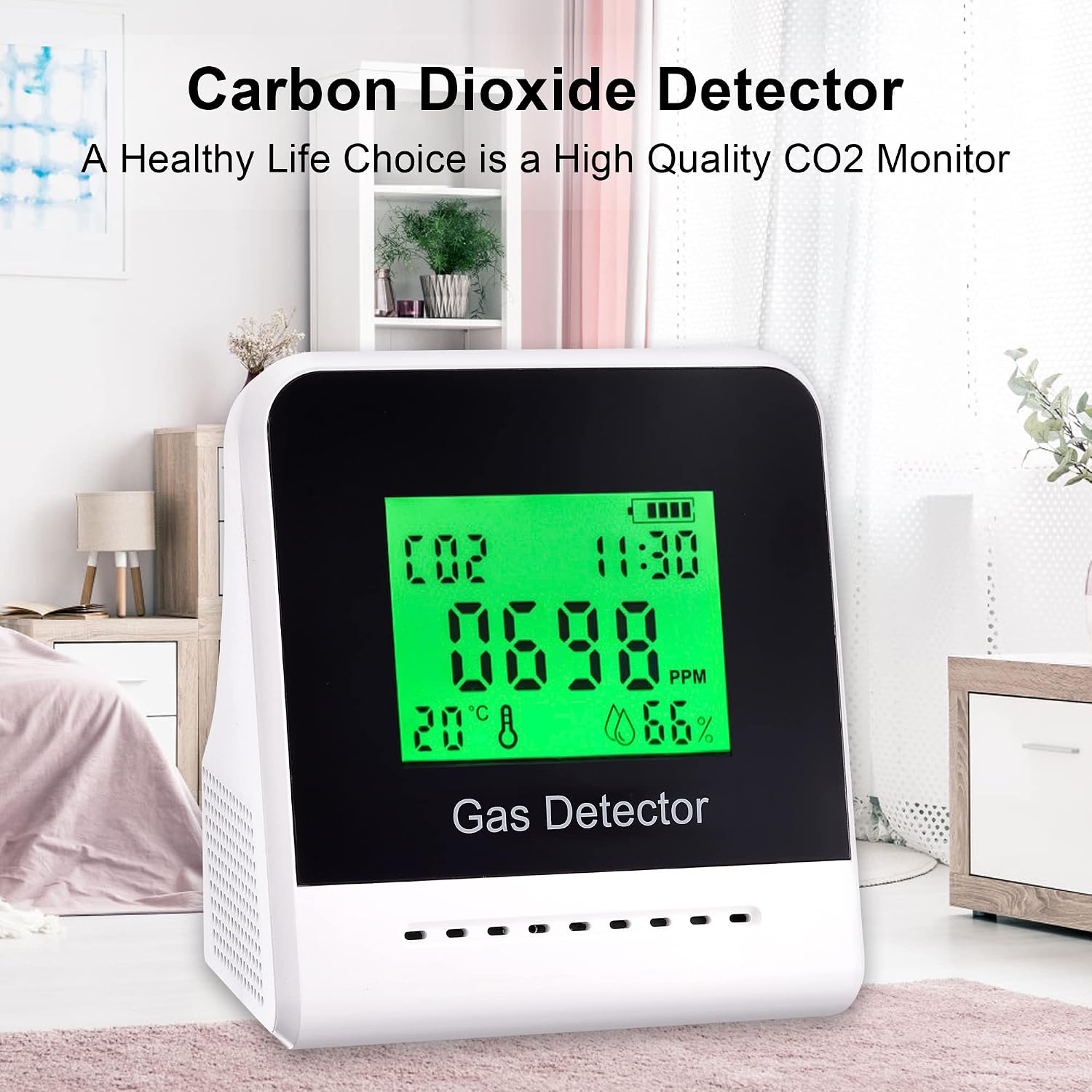Scondaor CO2 Monitor, Air Quality Monitor with NDIR Sensor 400-5000 PPM ...