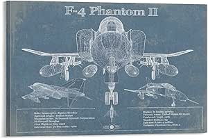 Amazon.com: F-4 Phantom II Aircraft Blueprints Original Military Mural ...