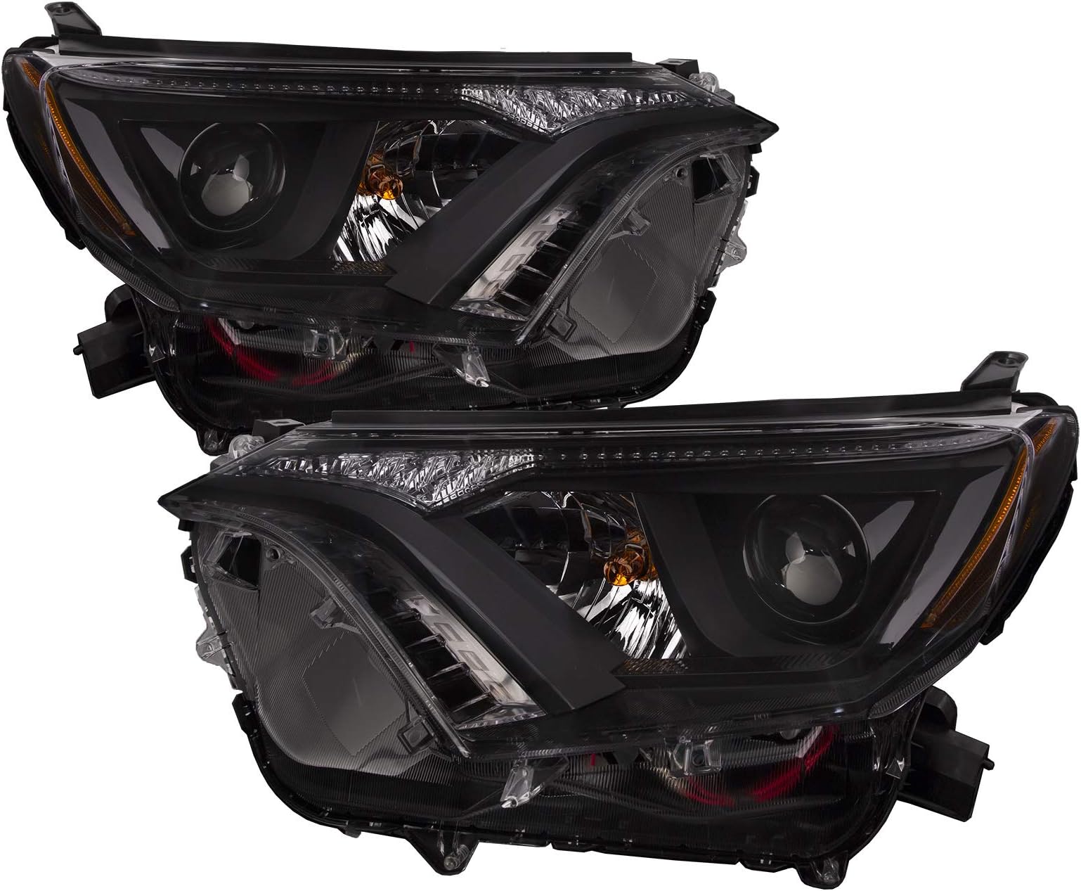 Amazon.com: HEADLIGHTSDEPOT Black Housing Halogen Headlight Compatible ...