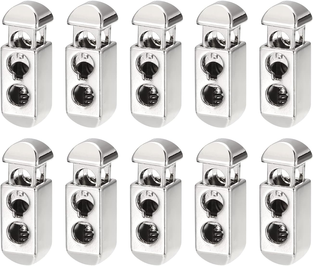 Amazon.com: uxcell 10pcs Metal Cord Locks, 4mm Double Hole Spring ...