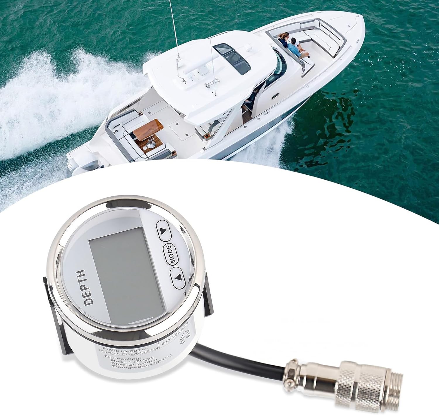 Amazon.com: EIMSOAH Digital Boat Depth Finder, Depth Sounder Waterproof ...