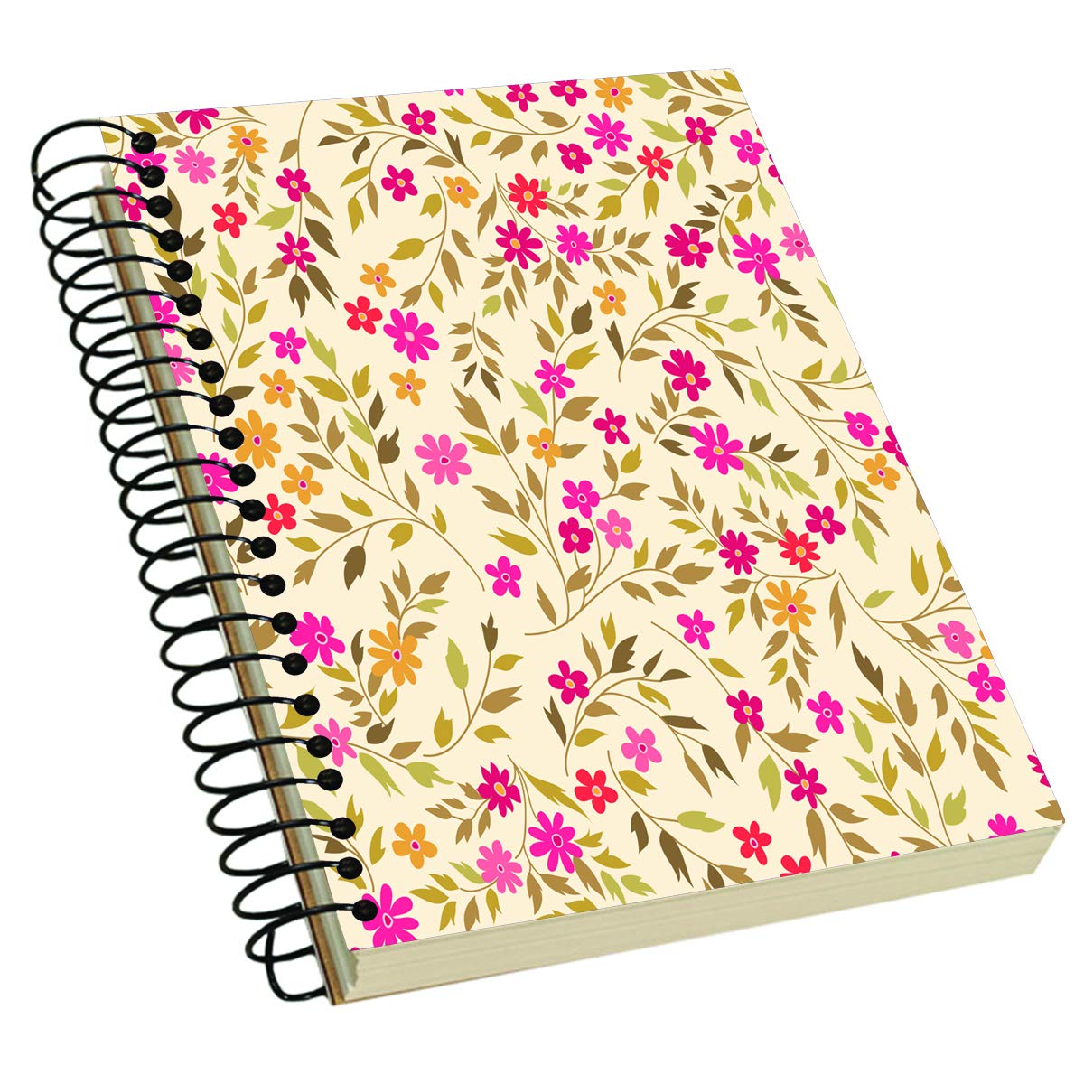 SAMAON Spiral Bound Notebook, Plain Notebook, Size : A5 | Floral ...