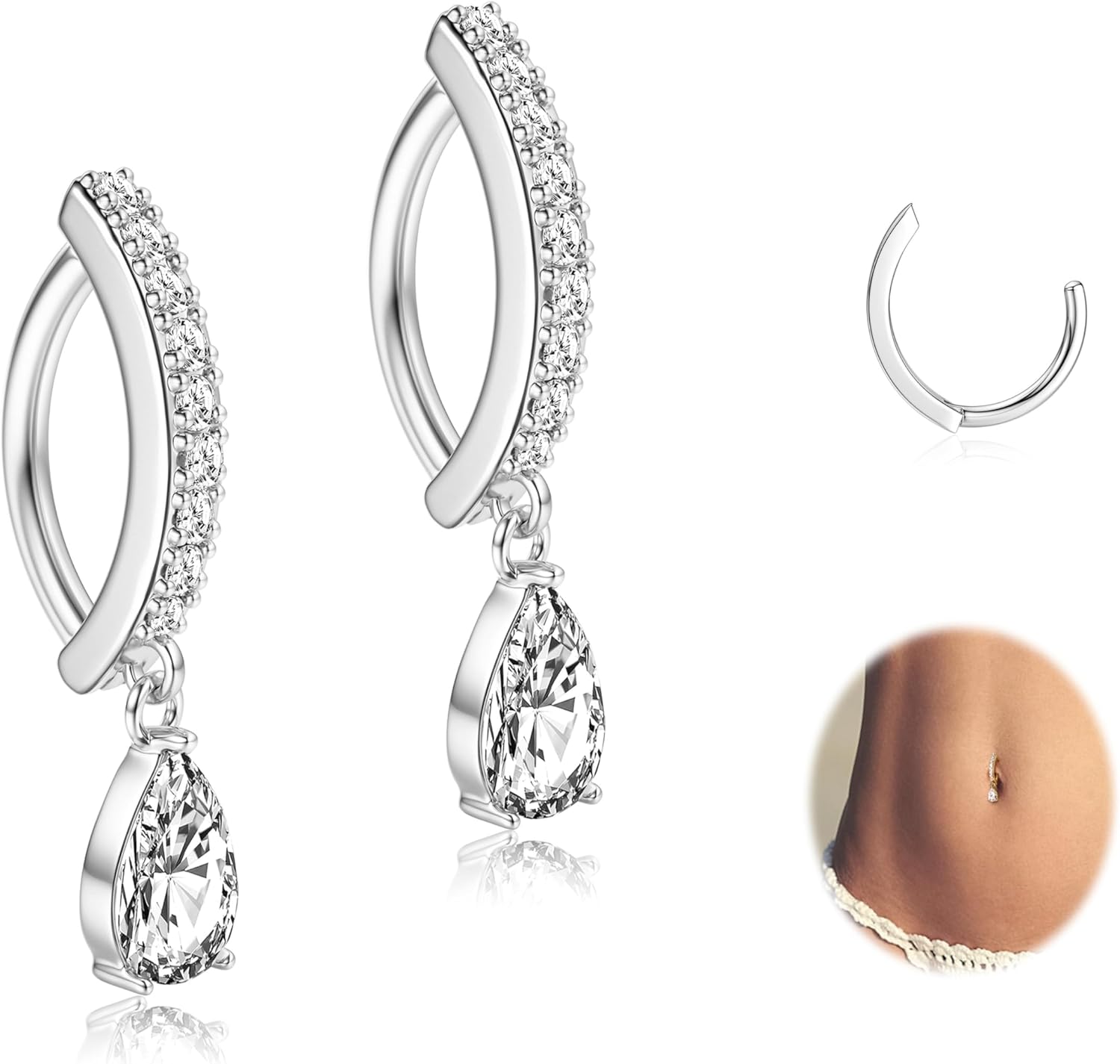 Amazon.com: UBGICIG 14G Belly Button Rings - 316L Surgical Steel Belly ...