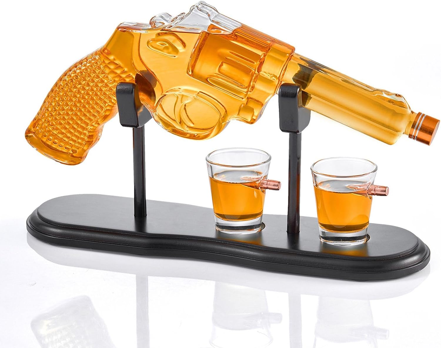 Gifts for Men Dad Revolver Gun Whiskey Decanter Set 300ml with 2 Bullet ...