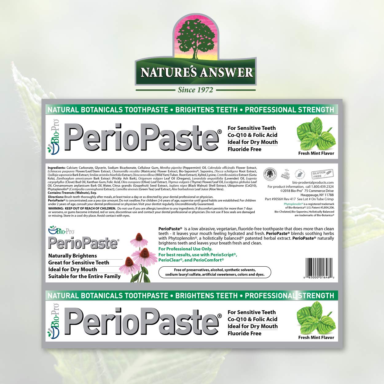 periopaste Natural pasta dentalCuatro 4oz tubos – Yaxa Colombia