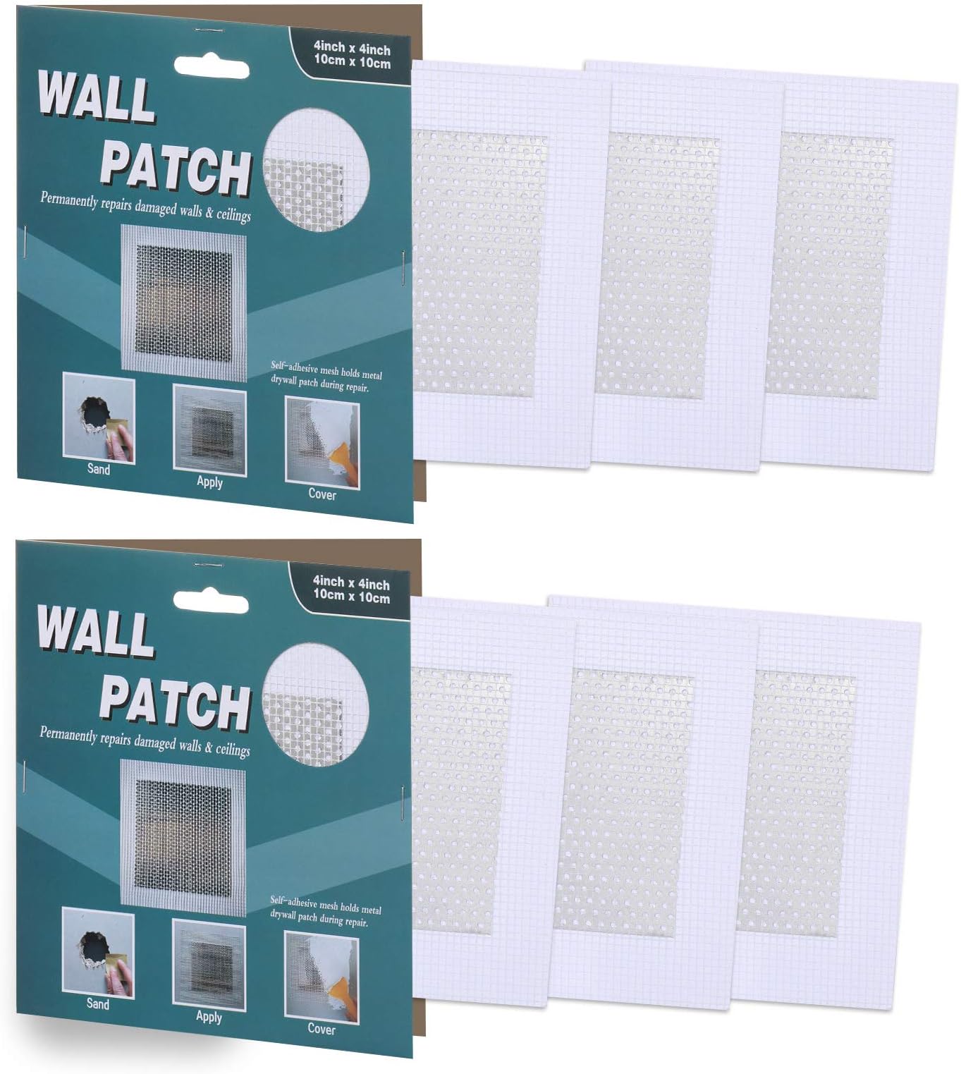Drywall Repair Kit, Self Adhesive Fiberglass Wall Repair Patch Kit, 8 ...