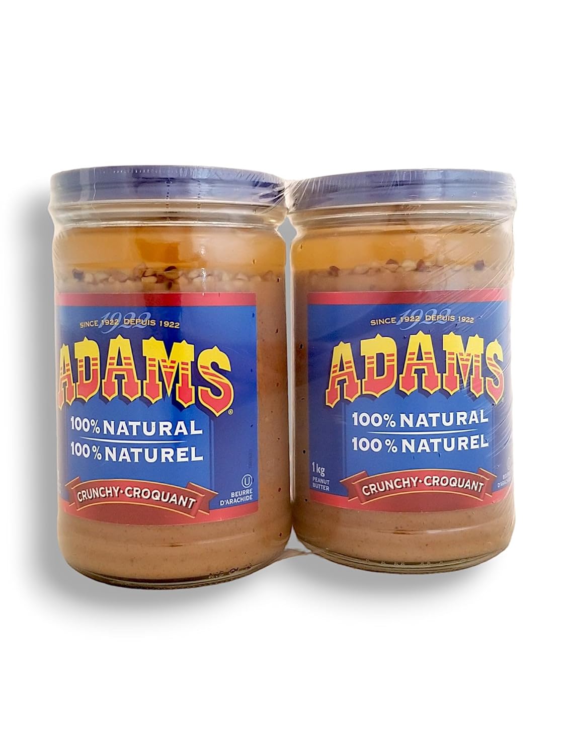 Amazon.com : Adams 100% Natural Crunchy Peanut Butter, 2 Pack, 2x1kg/70 ...