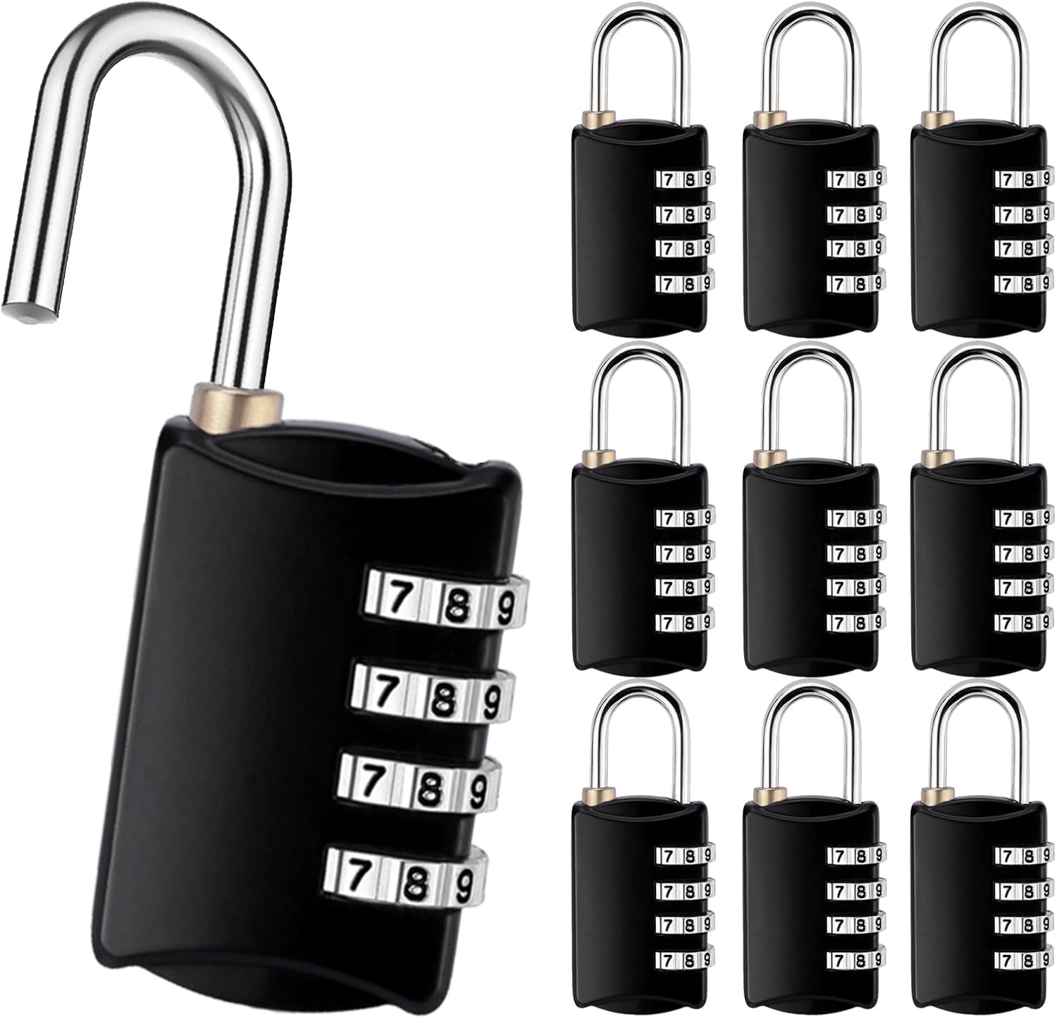 Voittozege 10 Pack 4 Digit Combination Locks Small Combination Padlock ...