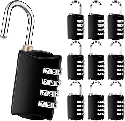 Therwen 80 Pack 4 Digit Combination Lock Small Combo Locks Keyless ...