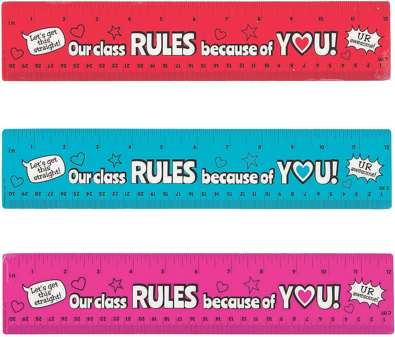 Amazon.com: Fun Express Valentine You Rule Ruler - Stationery - 12 ...