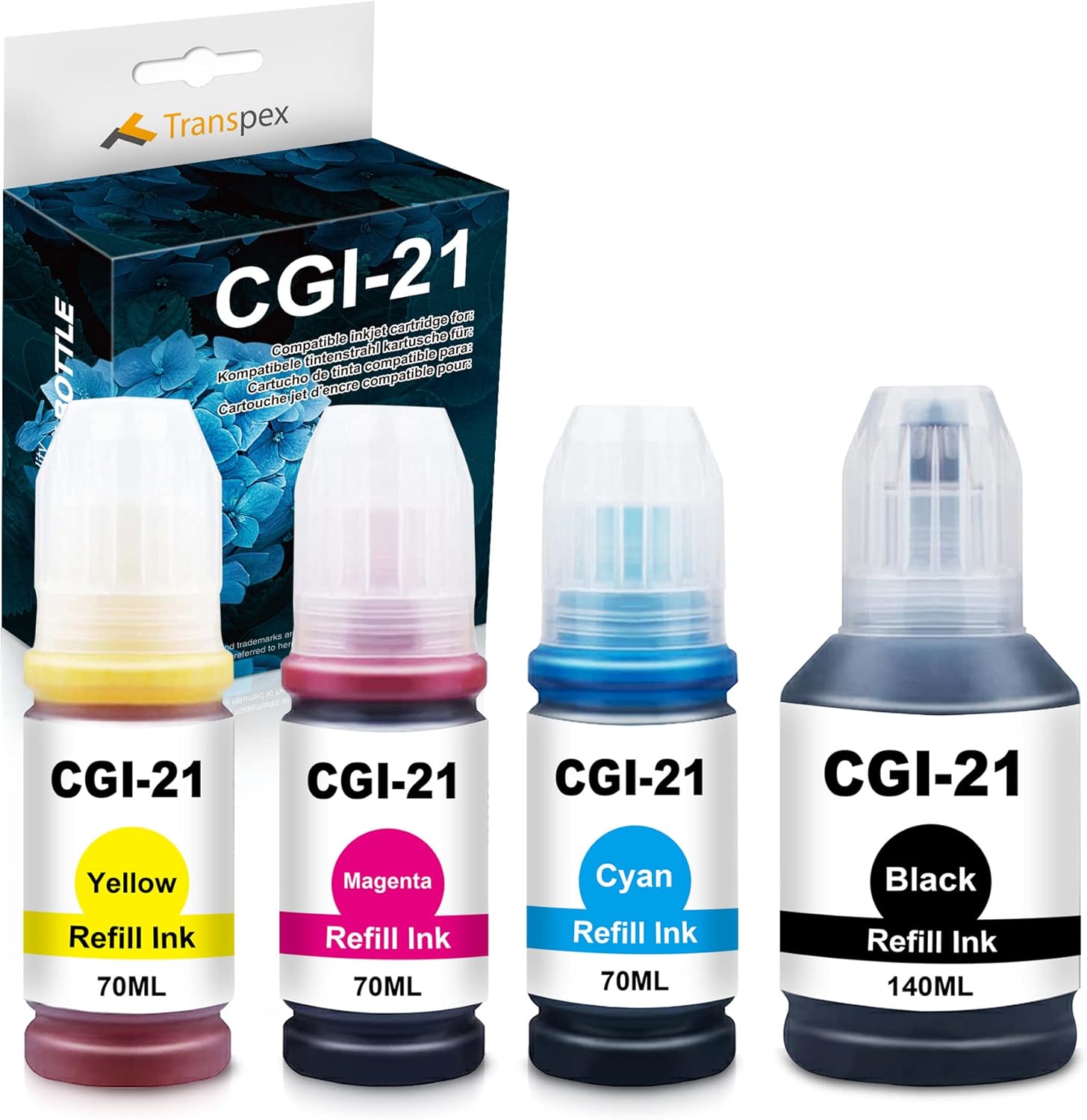 Amazon.com: Transpex Compatible Ink Bottle Replacement for GI21 GI-21 ...