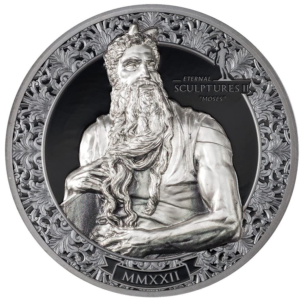 2022 DE Eternal Sculptures II PowerCoin Moses 3 Oz Silver Coin 20 ...