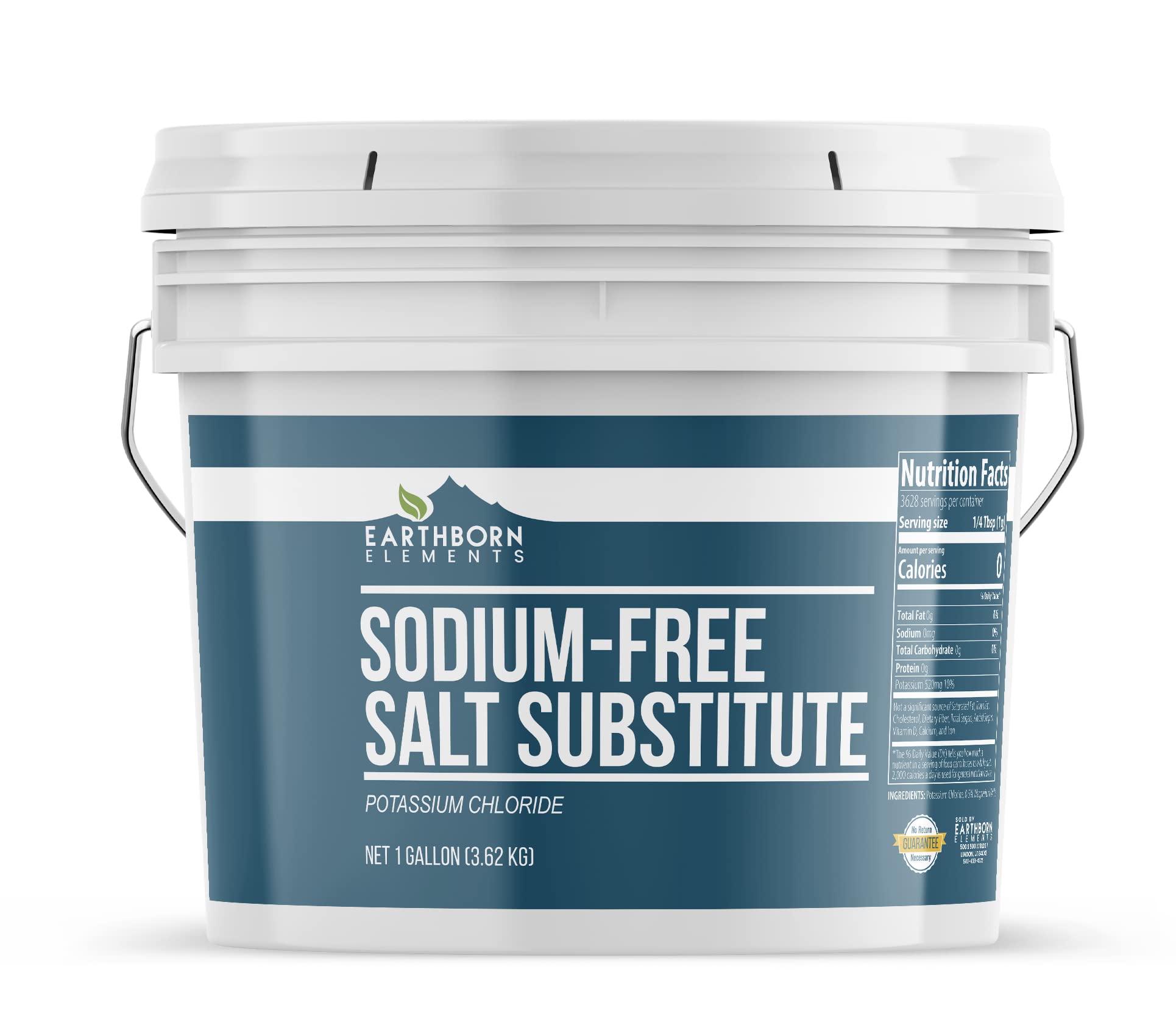 Earthborn Elementssodium Free Salt Substitute 1 Gallon Bucket Potassium ...