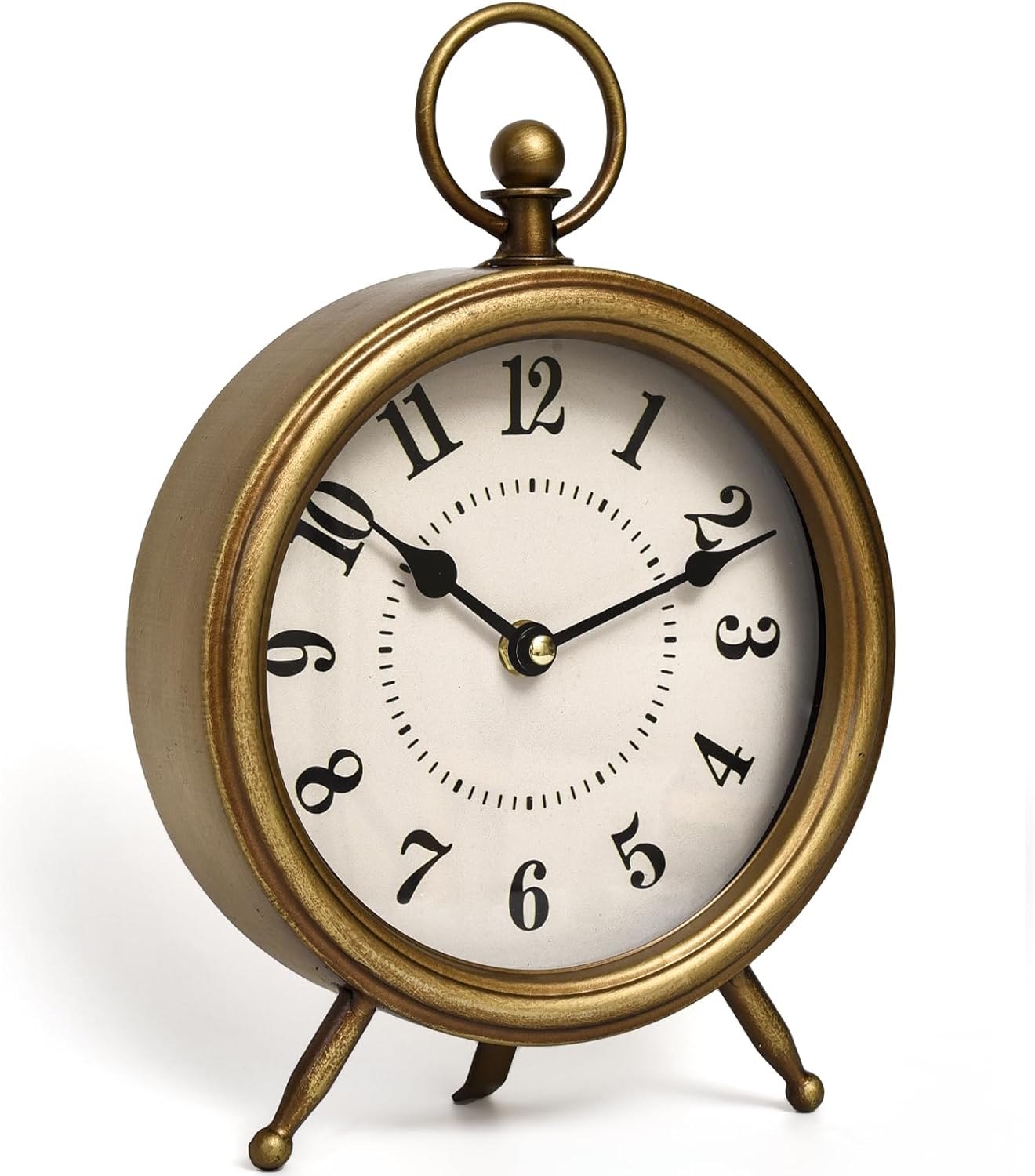 Amazon.com: Antique Gold Finish Mantel Clock – Vintage Gold Table Clock ...