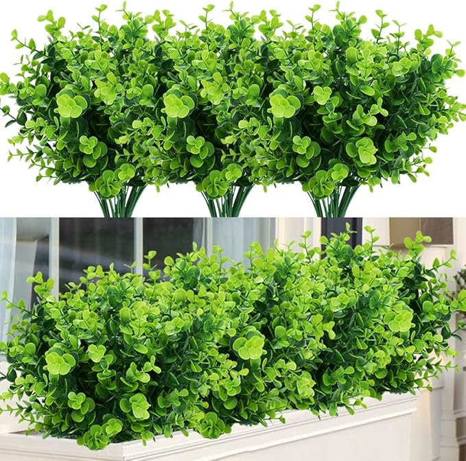 Amazon｜(Artificial Boxwood) - TEMCHY Artificial Plants Faux Boxwood ...