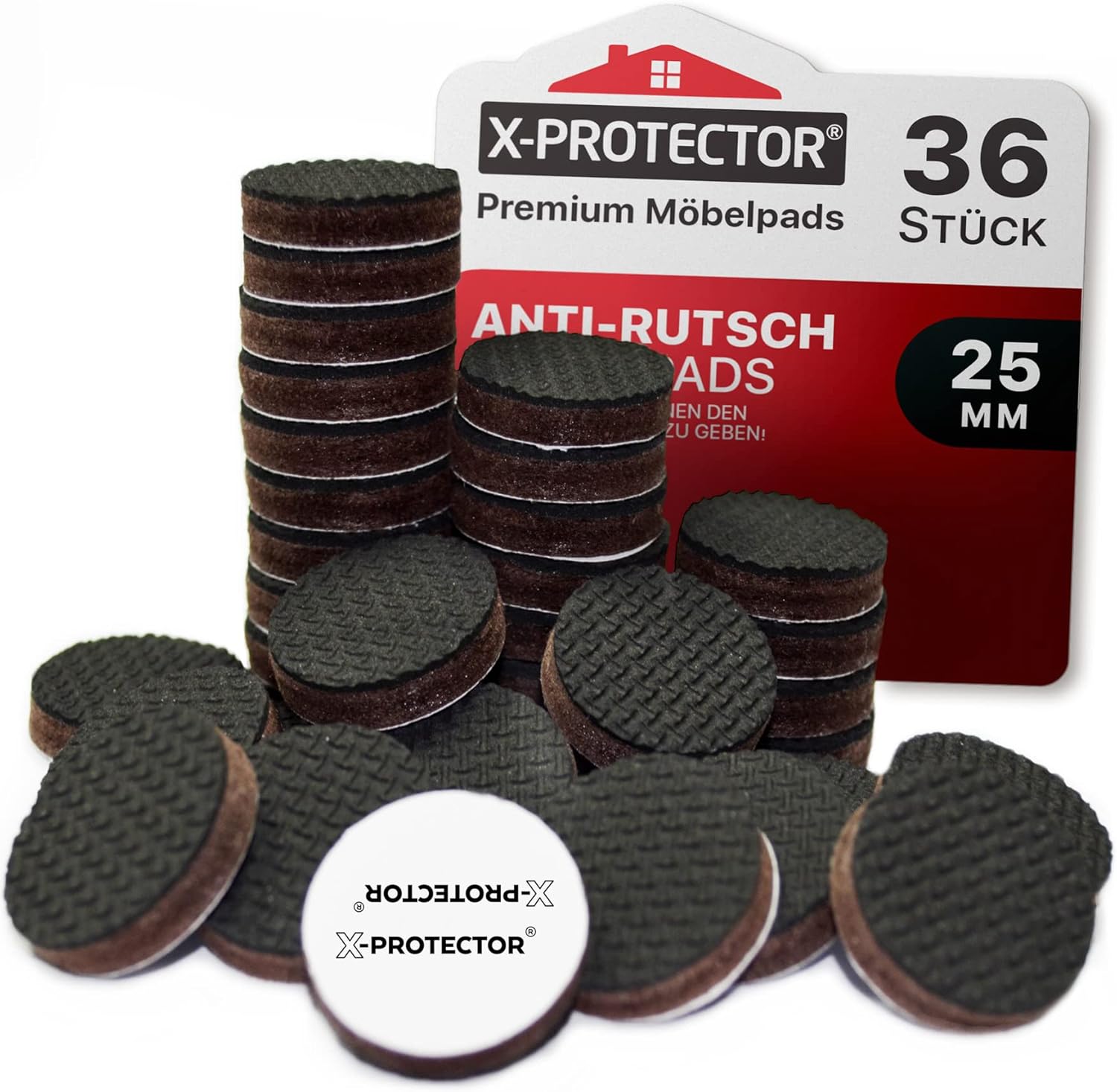 X-Protector Antirutsch Pads 36 Stück 25 mm - Antirutsch Gummi ...