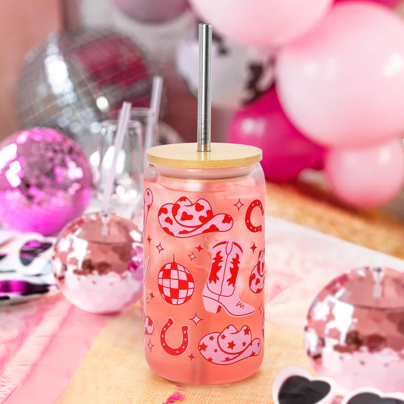 Amazon.com: Maxcheck 4 Pcs Western Cowgirl Beer Glass 16 oz Cowgirl Hat ...