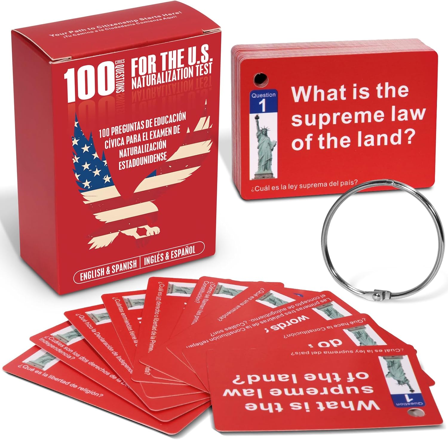 Amazon.com: US Citizenship Test Flash Cards 2025 (Tarjetas De ...