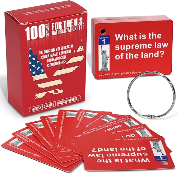 Amazon.com: 2025 US Citizenship Flash Cards (Tarjetas De Ciudadania ...