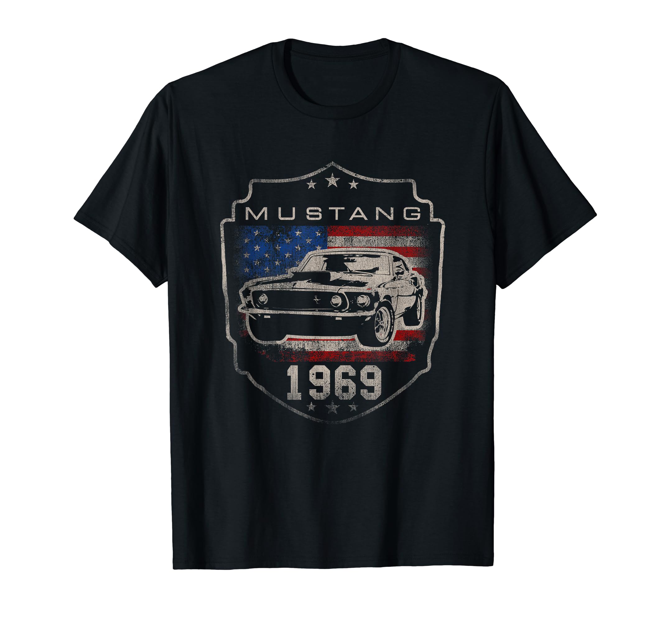 Amazon.com: Ford Mustang 1969 Flag T-Shirt : Clothing, Shoes & Jewelry