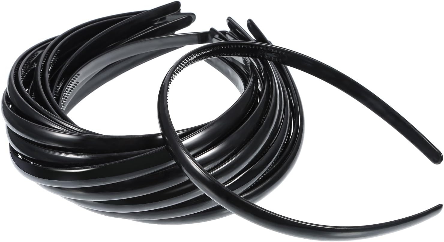 Amazon.com : Shappy 40 Pcs Black Plastic Headbands Thin Skinny ...