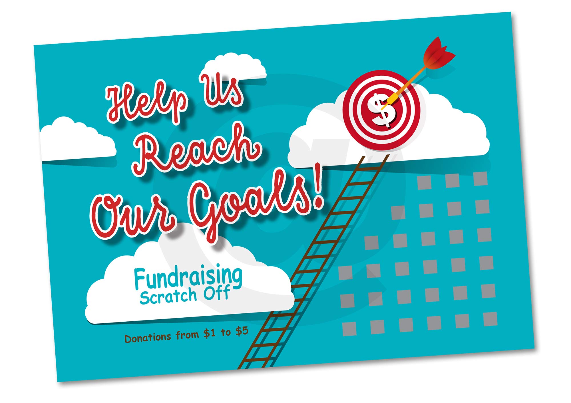 Amazon.com: Help Us Reach Our Goals Fundraising Scratch Off Cards (20 ...