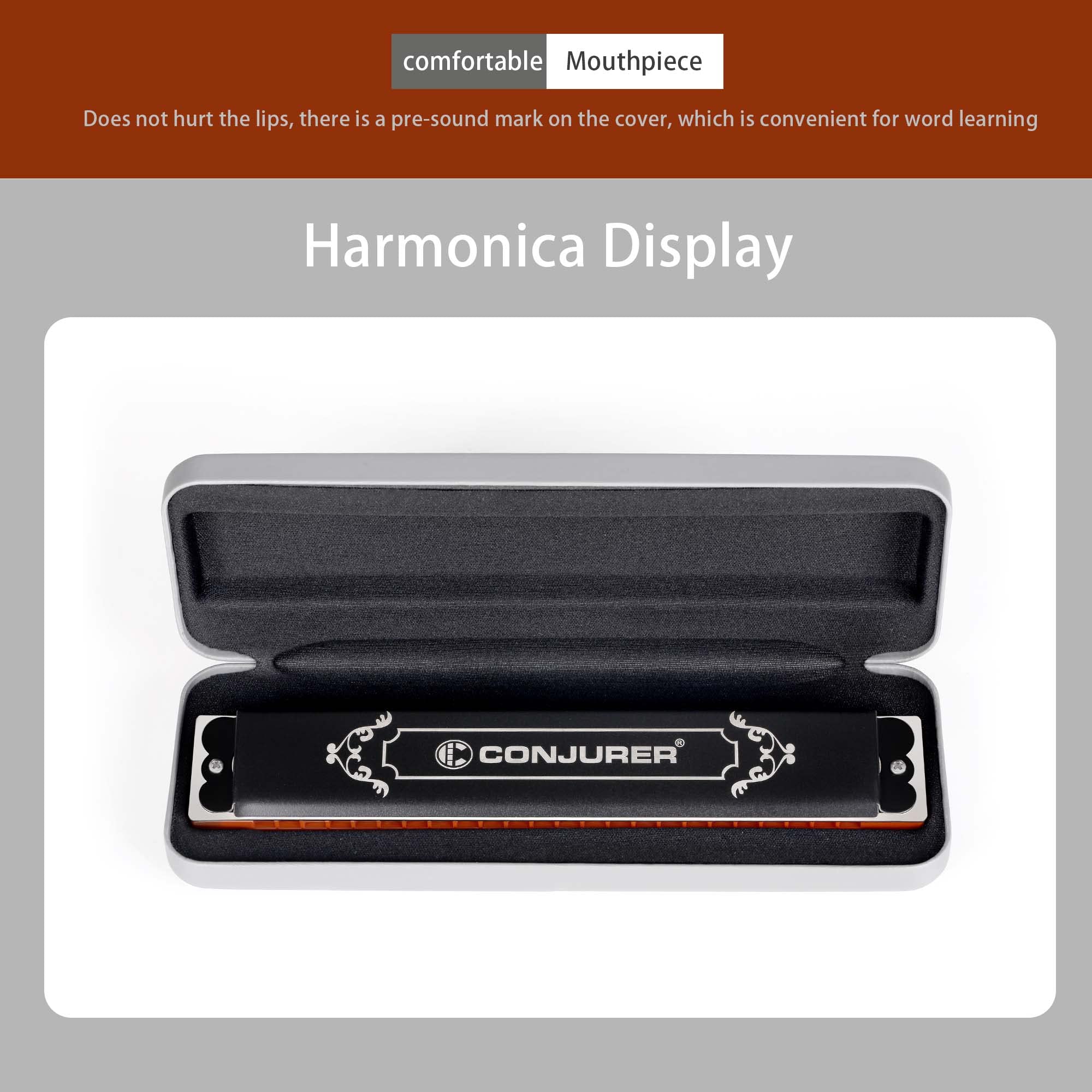 Snapklik.com : CONJURER Tremolo Harmonica For Adult Beginners 24 Hole ...