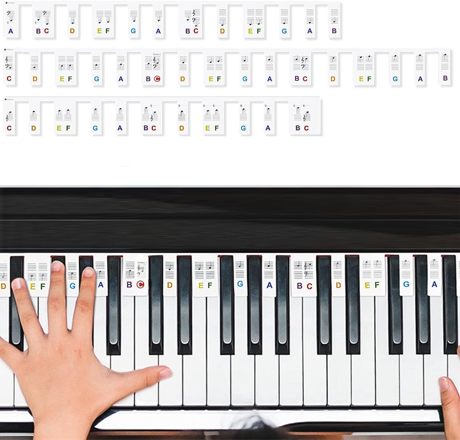 Amazon.com - Removable Piano Keyboard Note Labels for 88 Key Full Size ...