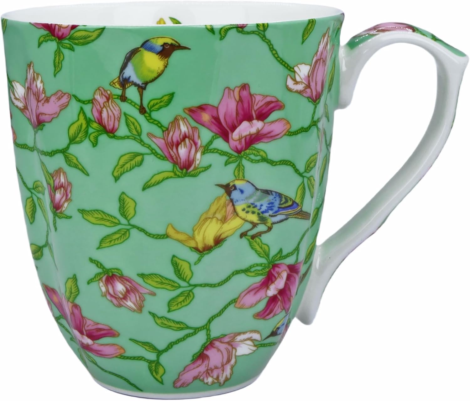 Amazon.com: LJIMICAORO 13oz Bone China Floral Mug Bone China Coffee ...