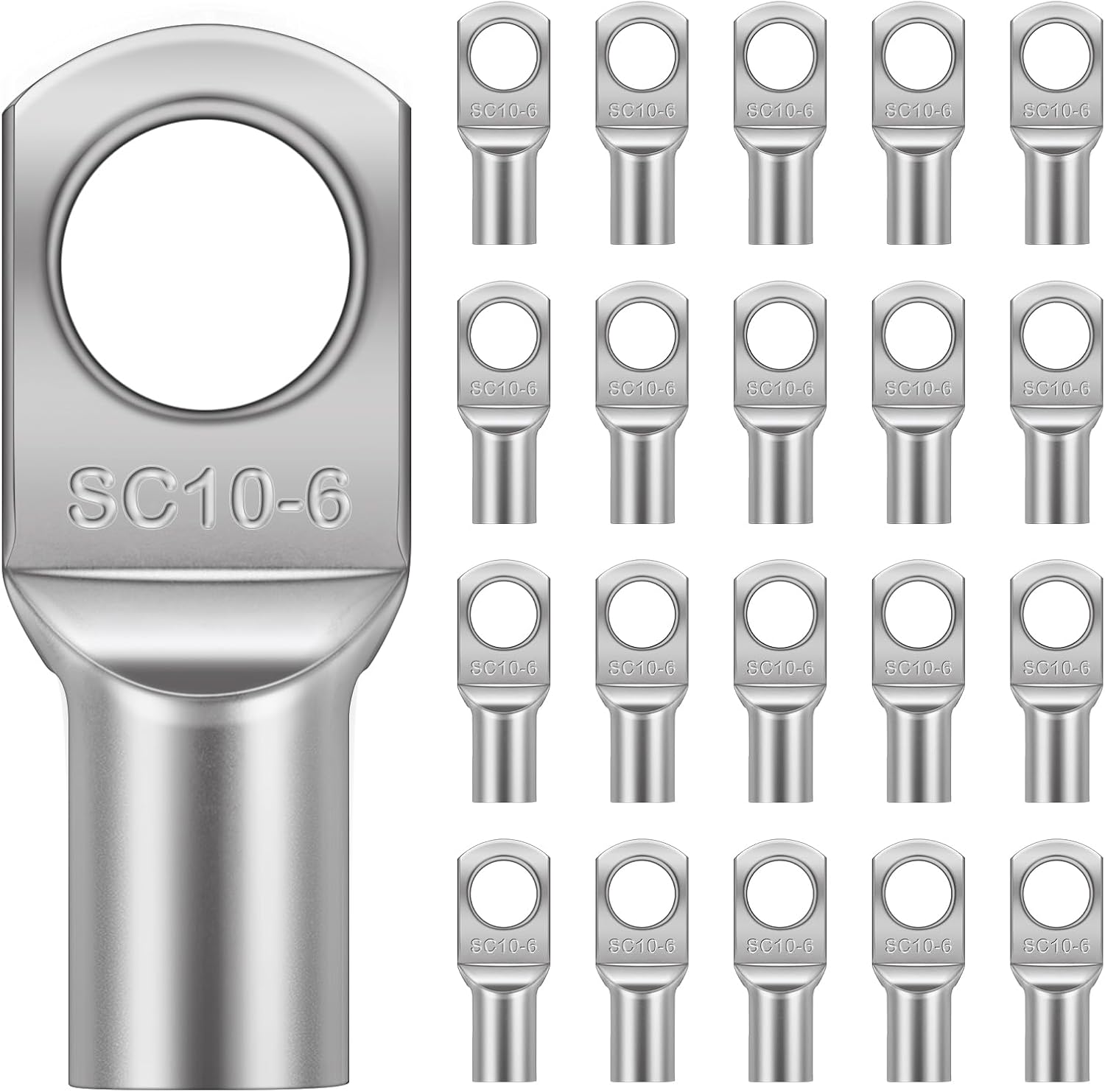 Flintronic 20Pcs Tinned Copper Terminals Connectors, 10mm² - 6.5mm ...