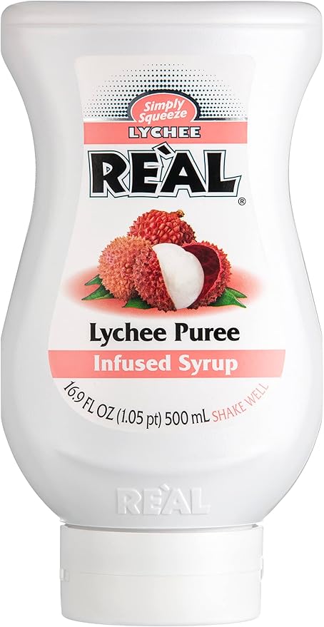 RE'AL Syrups Lychee Puree Infused Fruit Syrup, Great for Cocktails ...