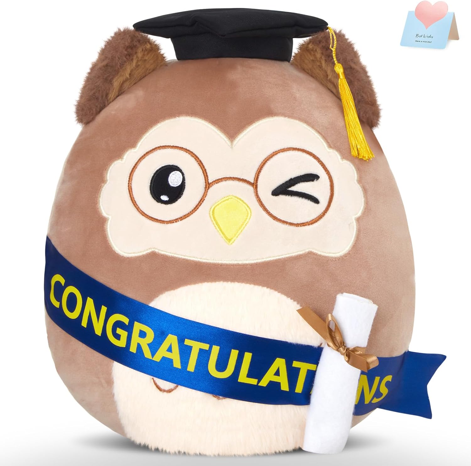 Amazon.com: Glow Guards 12-Inch Graduation Owl Plush Toy Pillow ...