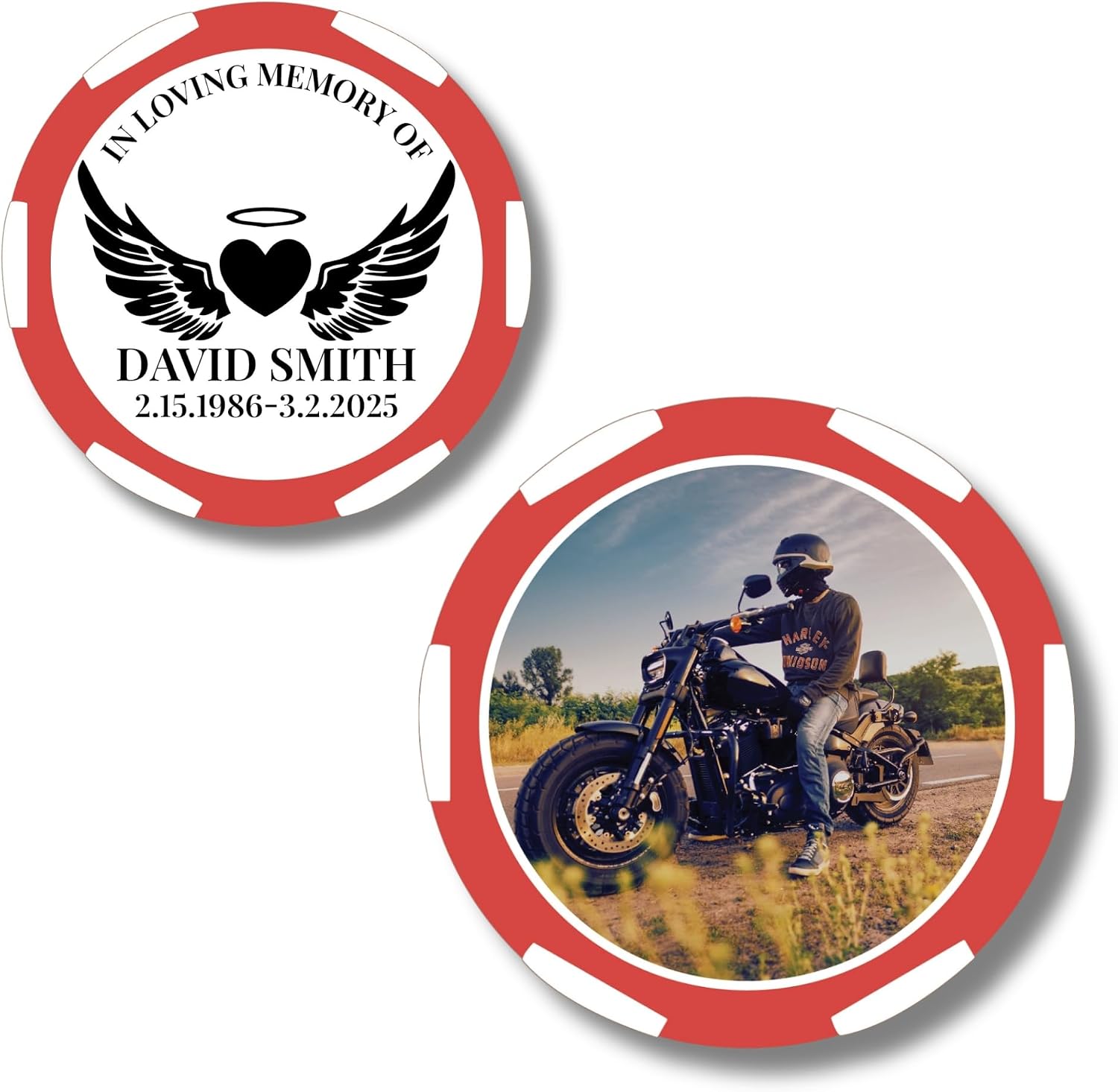 Amazon.com: Custom Memorial Poker Chips Personalized Photo Name Logo ...