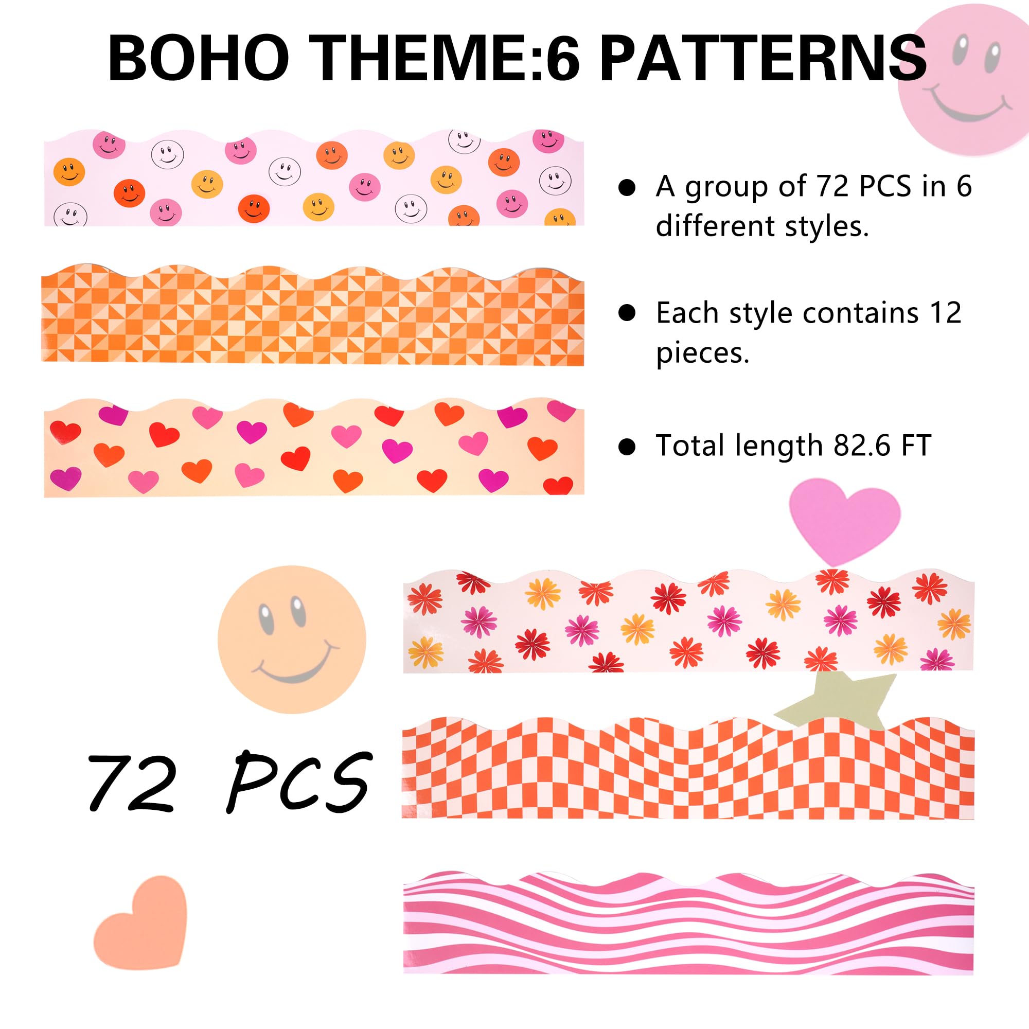 Snapklik.com : 82.6Ft Boho Bulletin Board Borders Fresh Modern ...