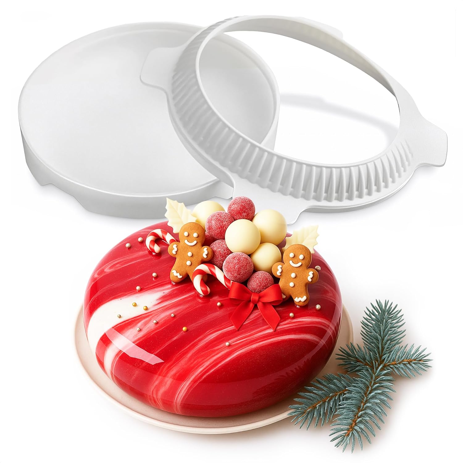 Amazon.com: HYQO 7.5" Round Silicone Cake Mold – 3D Silicone Cake Molds ...