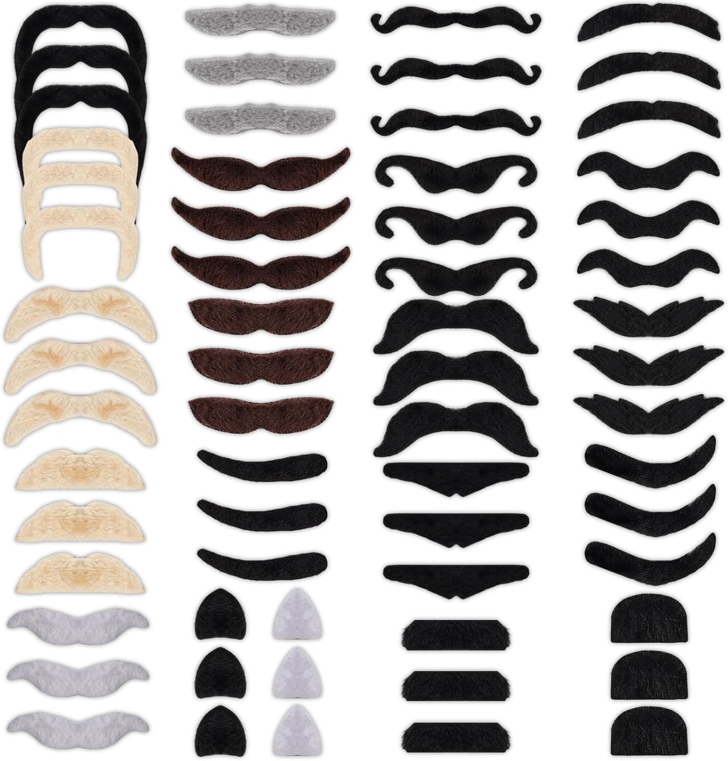 Amazon.com: 60Pcs Fake Mustaches 20 Styles Self Adhesive Fake Beard ...
